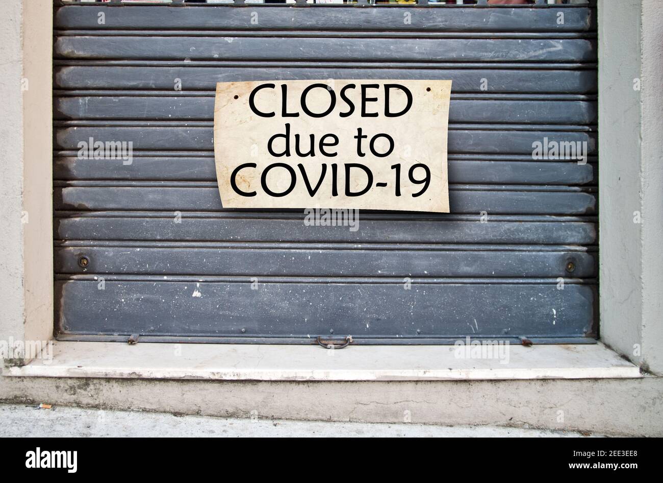 Tragic consequences of covid-19, lockdown, closed houses, closed shops ...