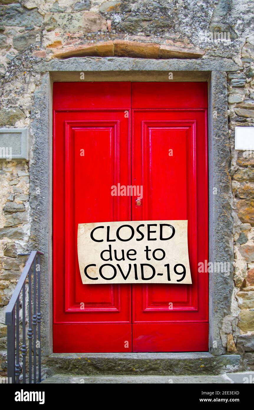 Tragic consequences of covid-19, lockdown, closed houses, closed shops ...