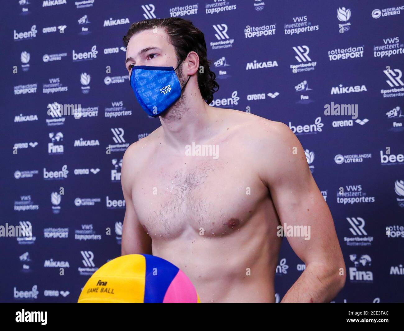 ROTTERDAM, NETHERLANDS - FEBRUARY 15: Luka Bukic of Croatia during the ...