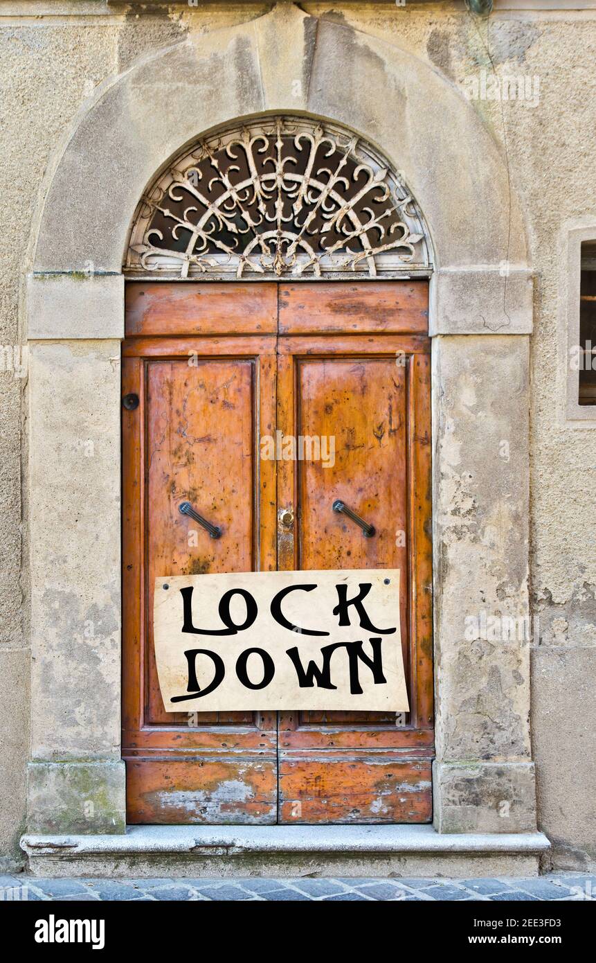 Tragic consequences of covid-19, lockdown, closed houses, closed shops ...