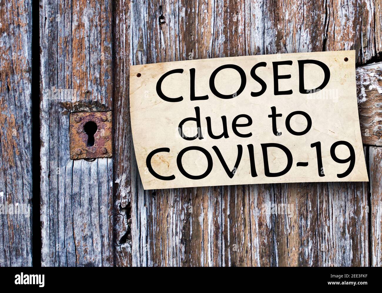 Tragic consequences of covid-19, lockdown, closed houses, closed shops ...