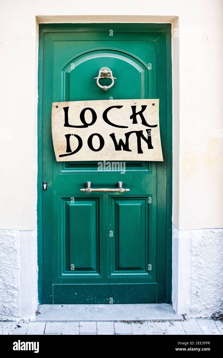 Tragic consequences of covid-19, lockdown, closed houses, closed shops ...