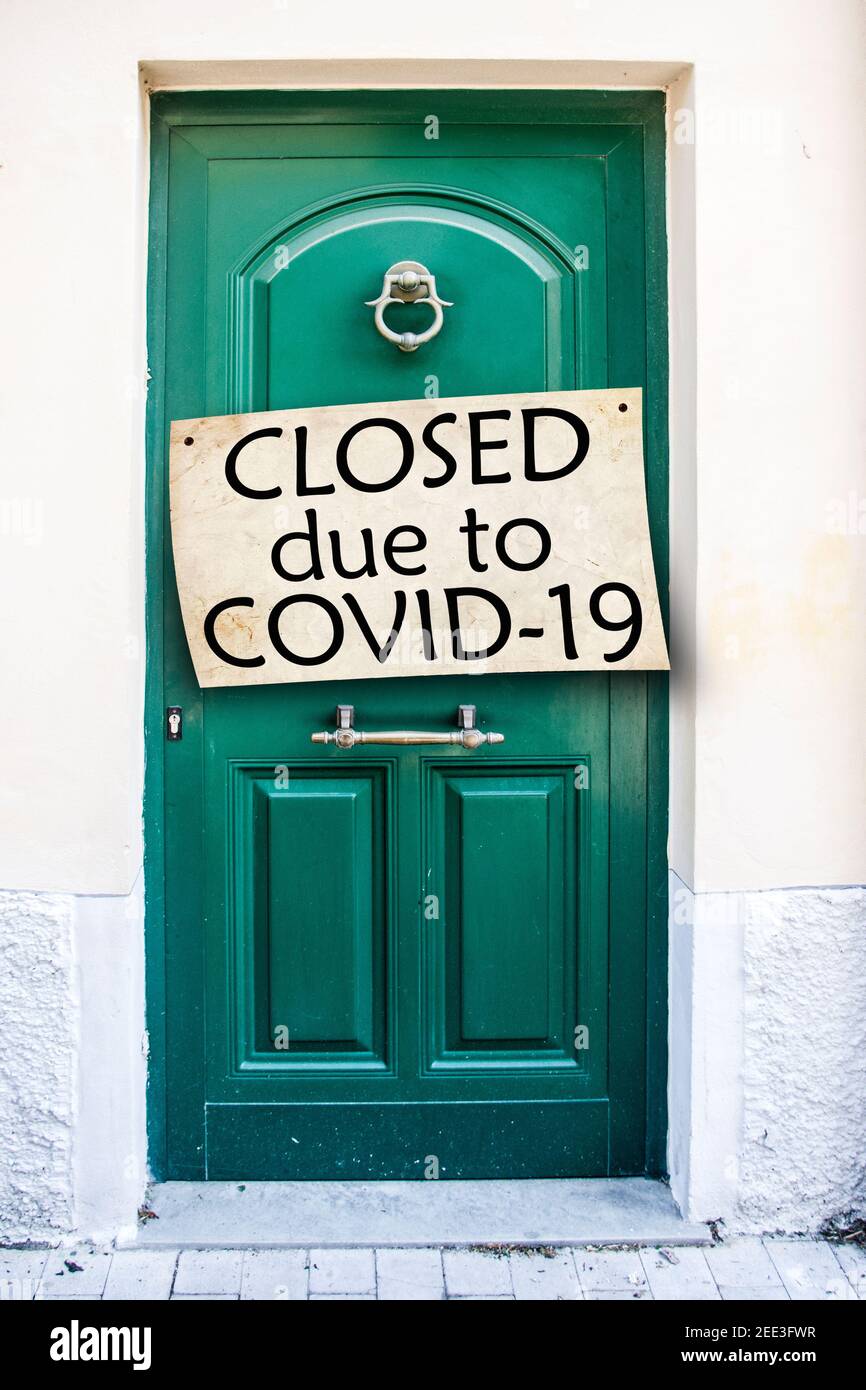 Tragic consequences of covid-19, lockdown, closed houses, closed shops ...