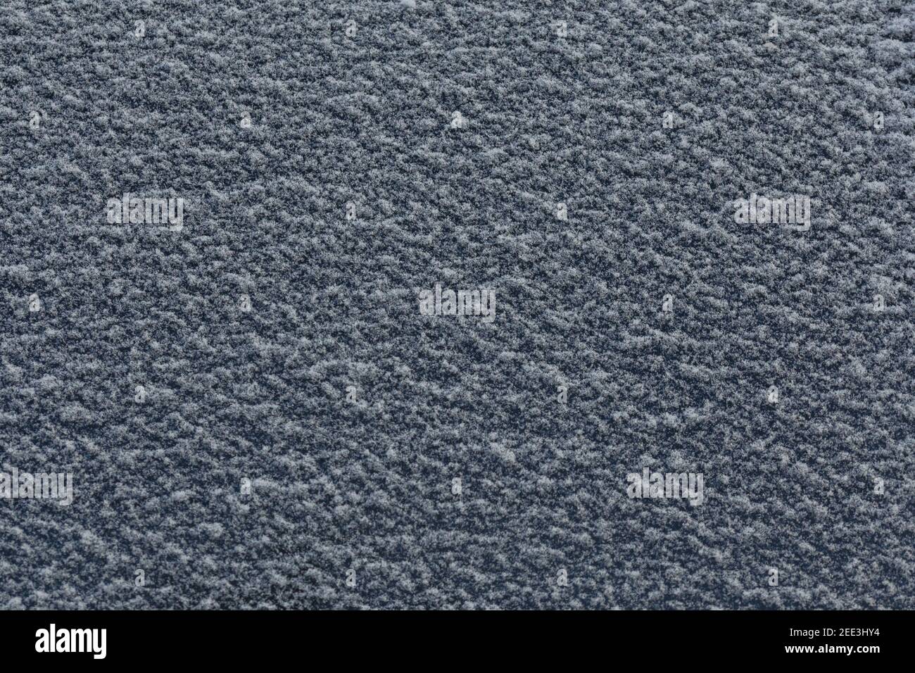 snow and frost covered car window glass surface texture and full frame ...