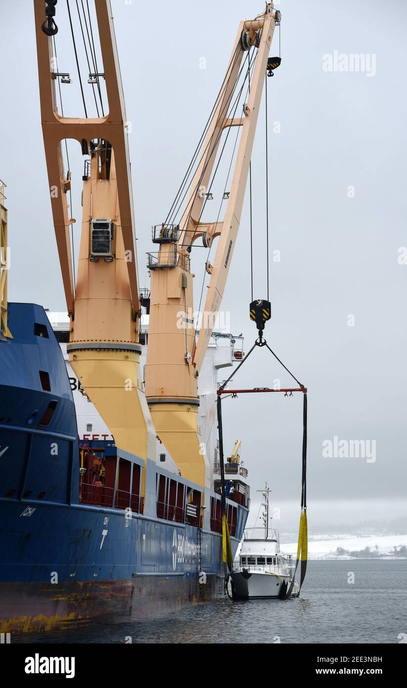 Victoria, British Columbia, Canada. 15 FEB 2021 - The general cargo ...