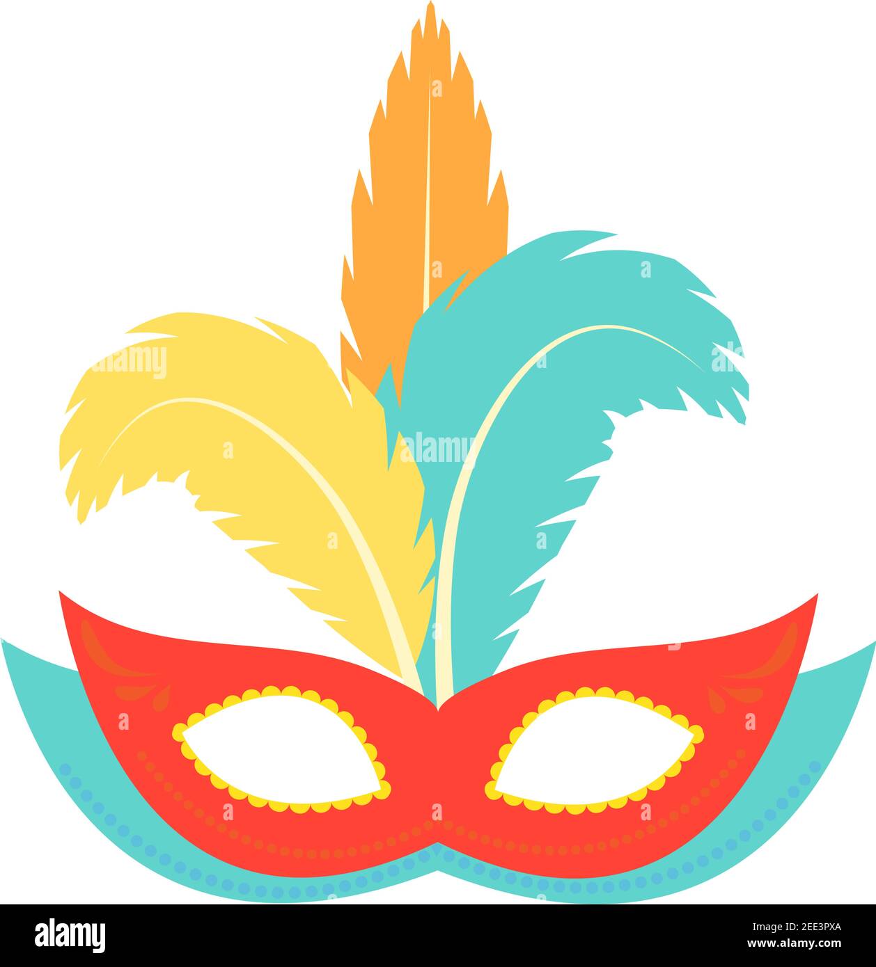 Carnival celebrating multi colored mask. Bright rainbow colors vector ...