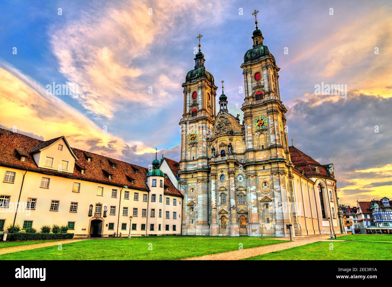 Cathedral of Saint Gall Abbey in St. Gallen, Switzerland Stock Photo ...