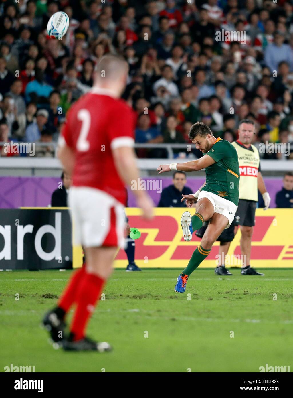 South africas handre pollard kicks goal rugby world cup hi-res stock ...
