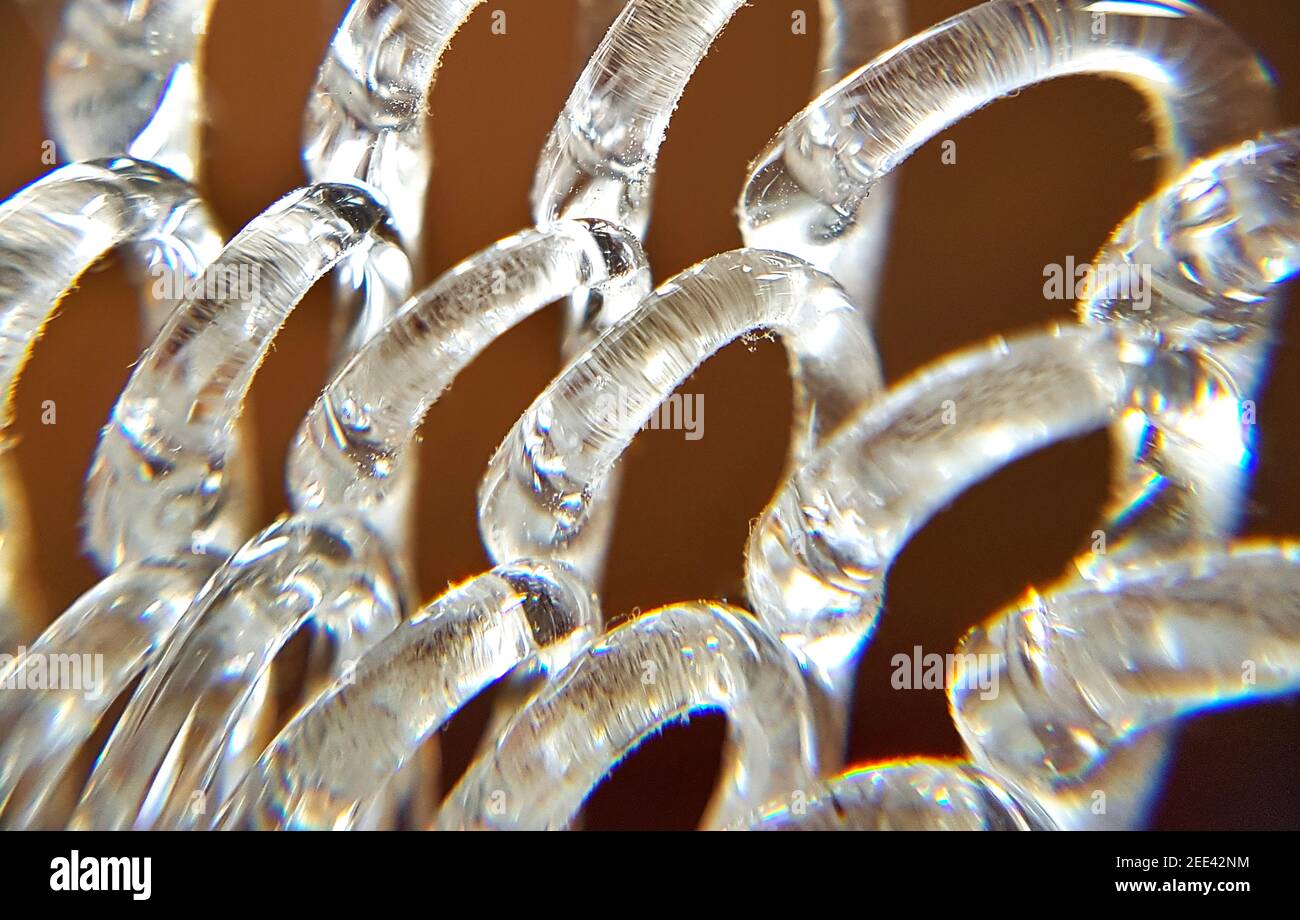 Plastic transparent bird's wings seen extremely close under daylight ...