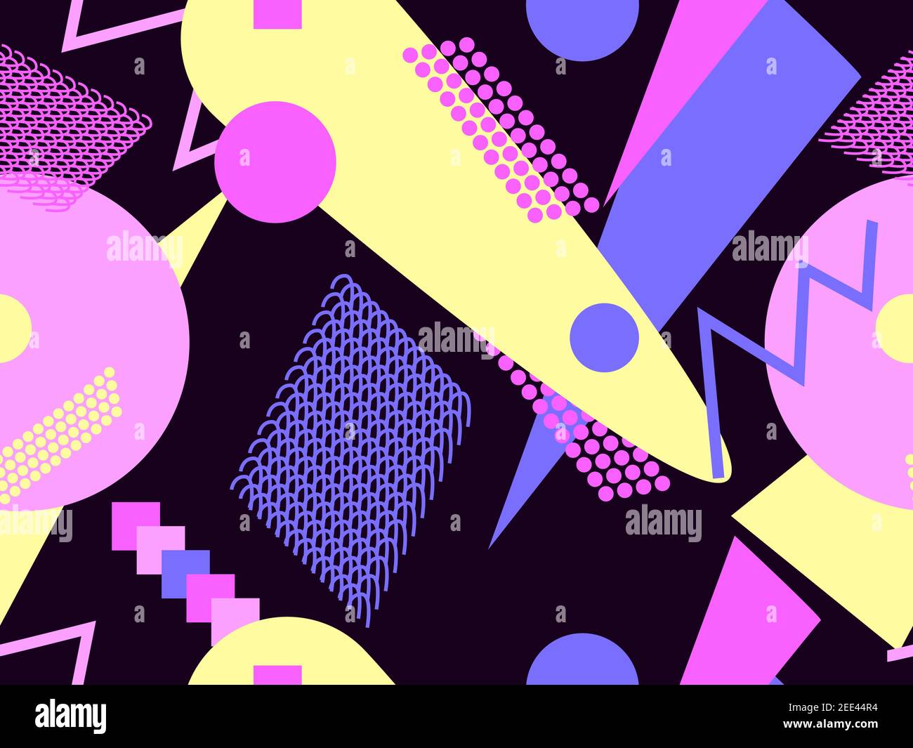 Memphis seamless pattern. Geometric elements memphis in the style of 80 ...