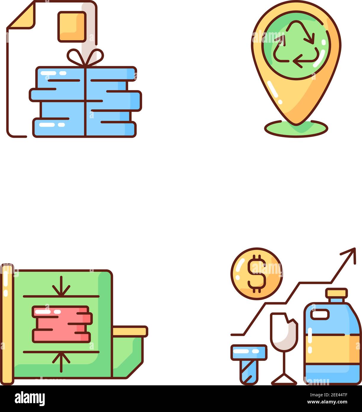 Trash removal RGB color icons set Stock Vector Image & Art - Alamy