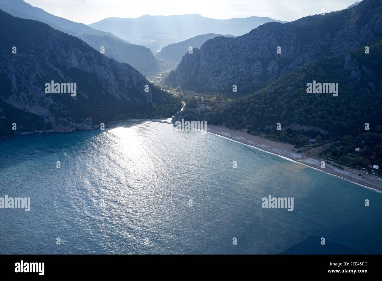 Aerial view of sea bay and mountains Stock Photo - Alamy