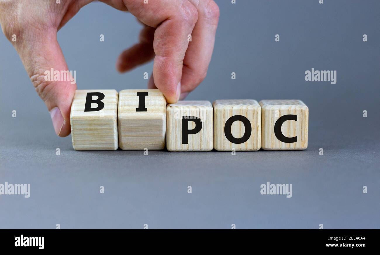BIPOC or POC symbol. Words BIPOC, black, indigenous and people of color ...