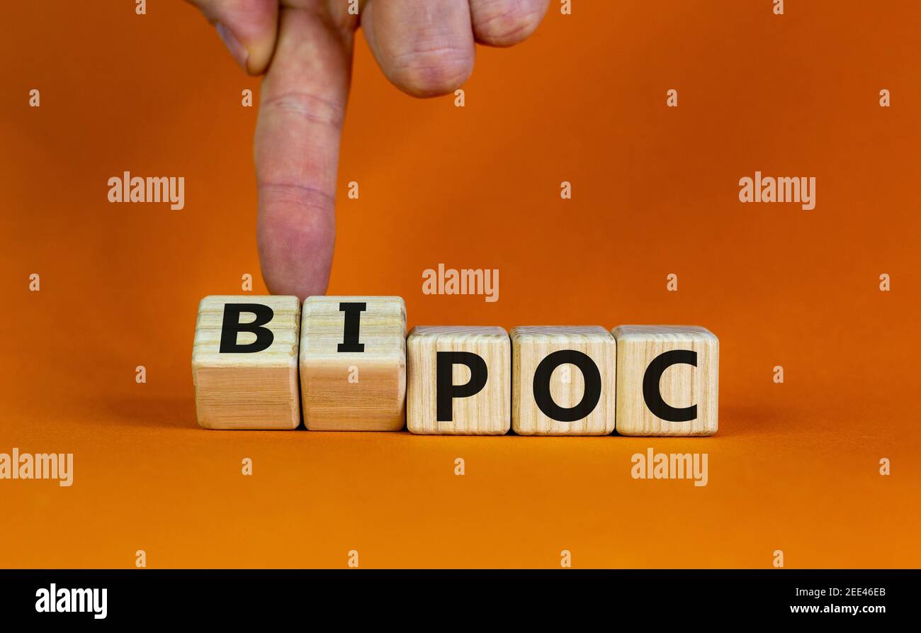 BIPOC or POC symbol. Words BIPOC, black, indigenous and people of color ...