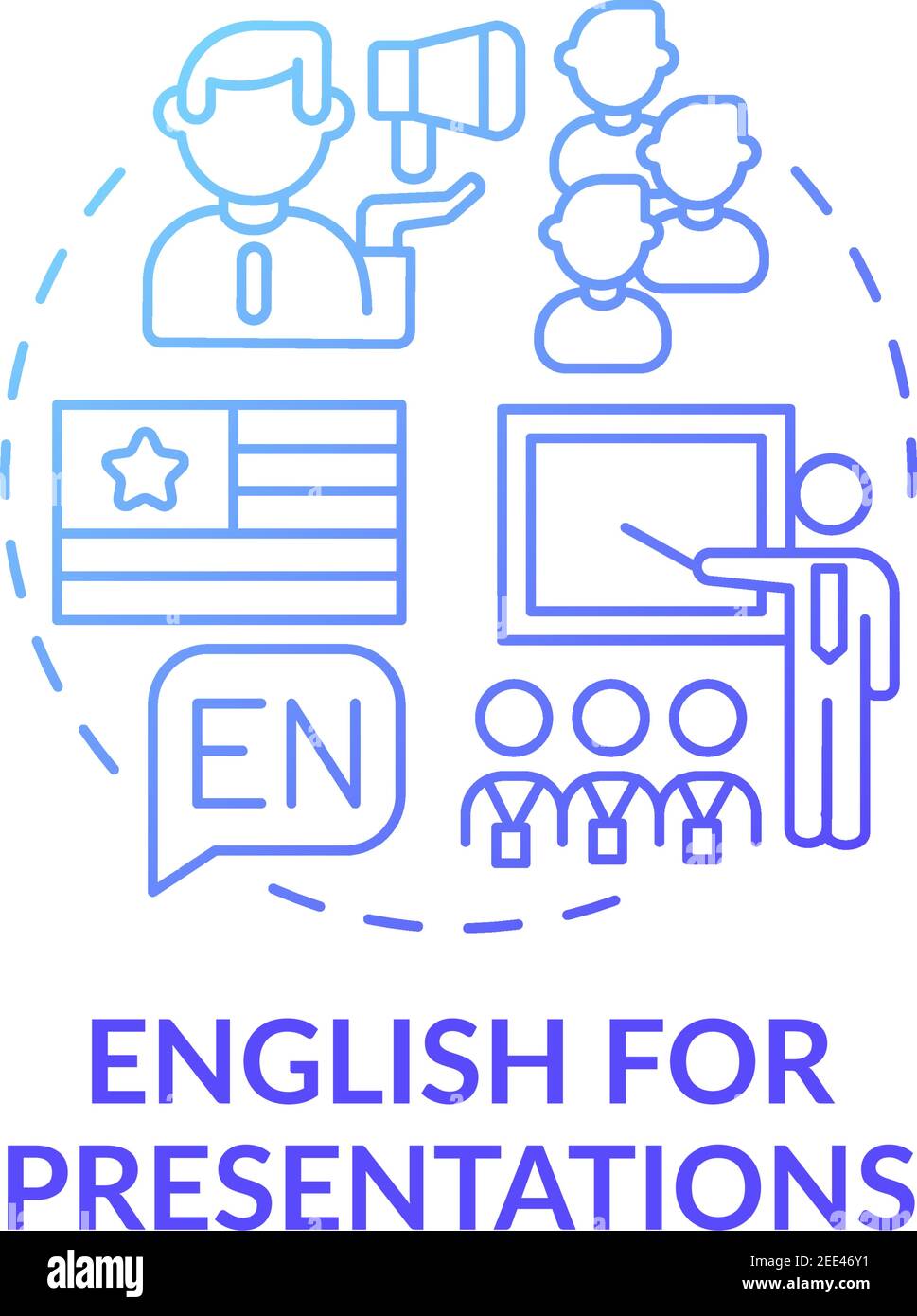English for presentations concept icon Stock Vector Image & Art - Alamy