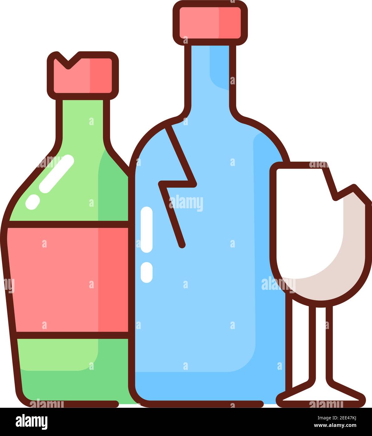 Glass waste color line Cut Out Stock Images & Pictures - Alamy