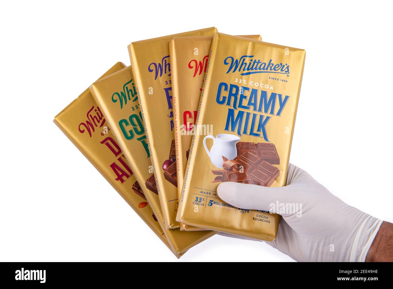 Packets of various chocolates in isolated background Stock Photo - Alamy