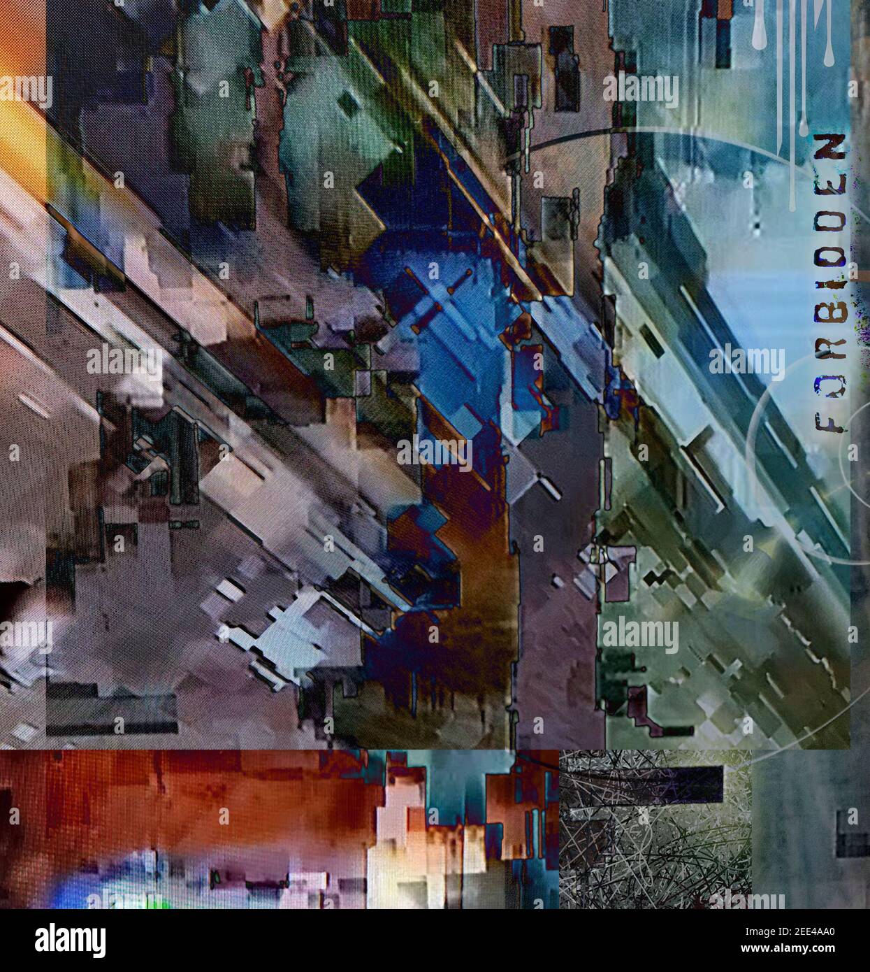 Digital abstract art. Glitch effect. 3D rendering Stock Photo - Alamy