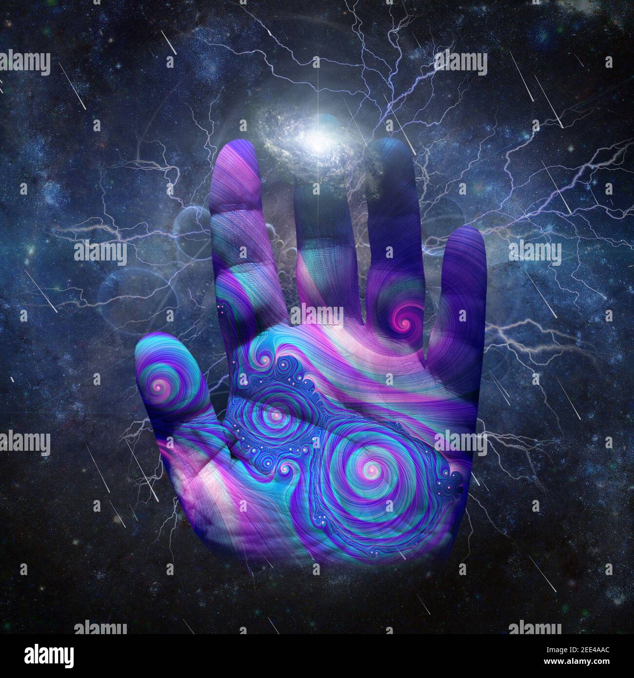 The hand of Creator. 3D rendering Stock Photo - Alamy