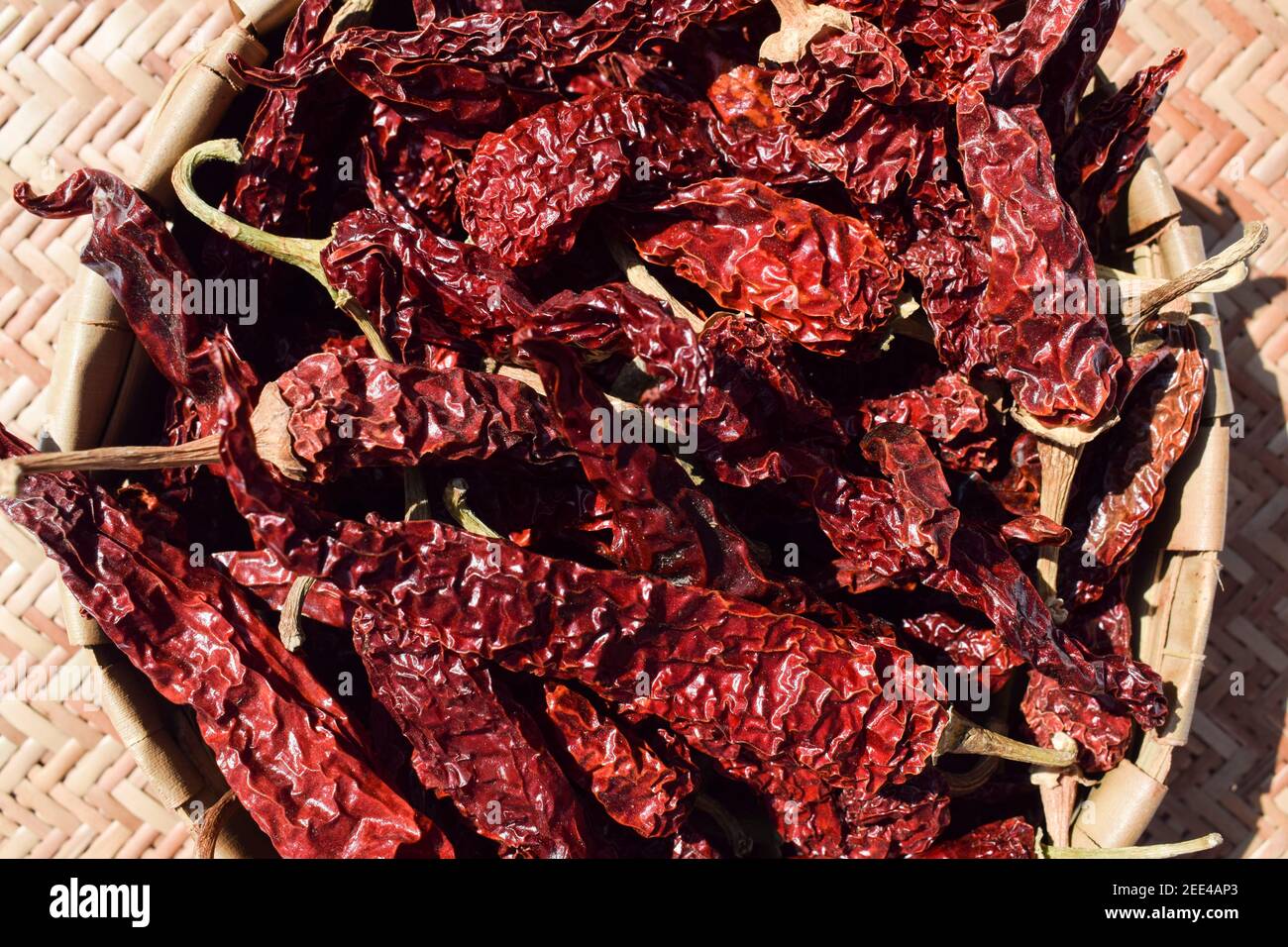 Dried red chillies from Asia. Indian Spicy dry red chilly masala spice ...