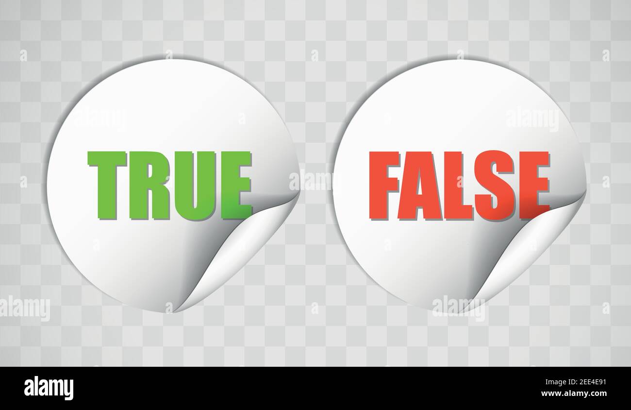 Sticky notes with words true and false isolated over white Stock Vector ...