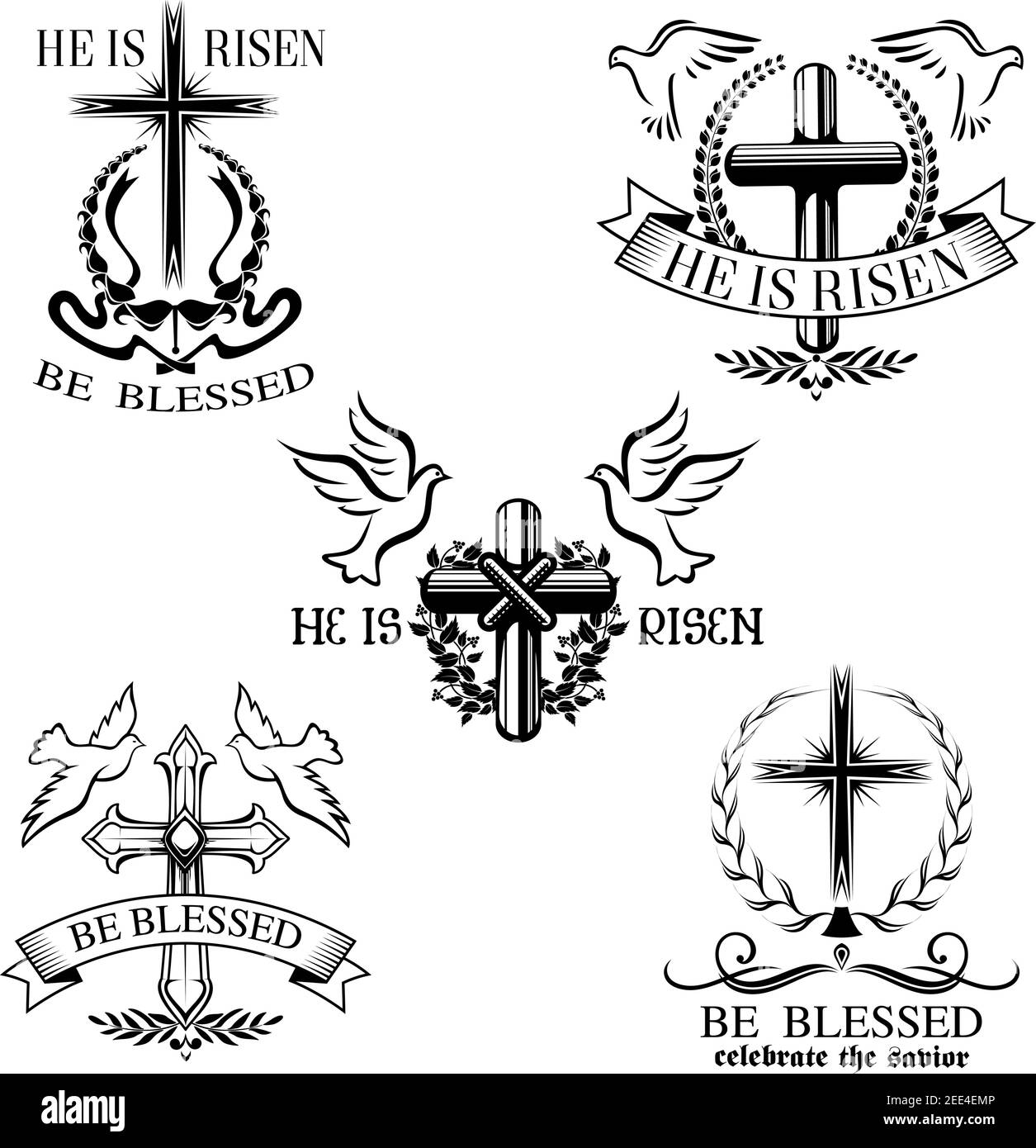 Christian symbols of resurrection Black and White Stock Photos & Images ...