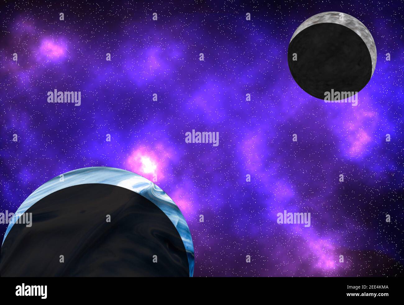 Beautiful purple space nebula Stock Photo - Alamy