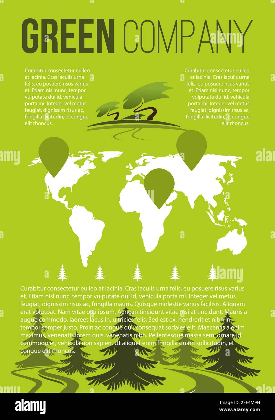 Green nature and eco environment company brochure template. Vector ...