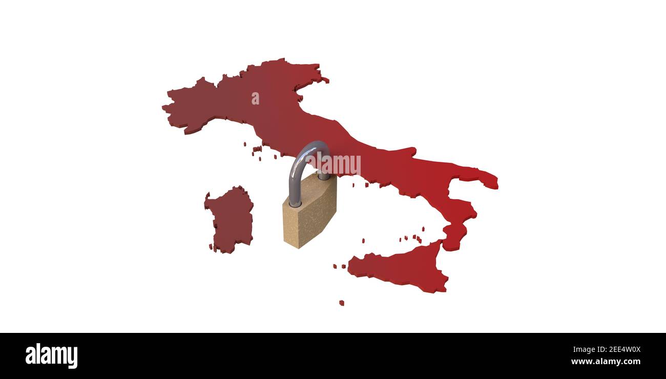 Italian lockdown isolated on white background 3d illustration Stock ...