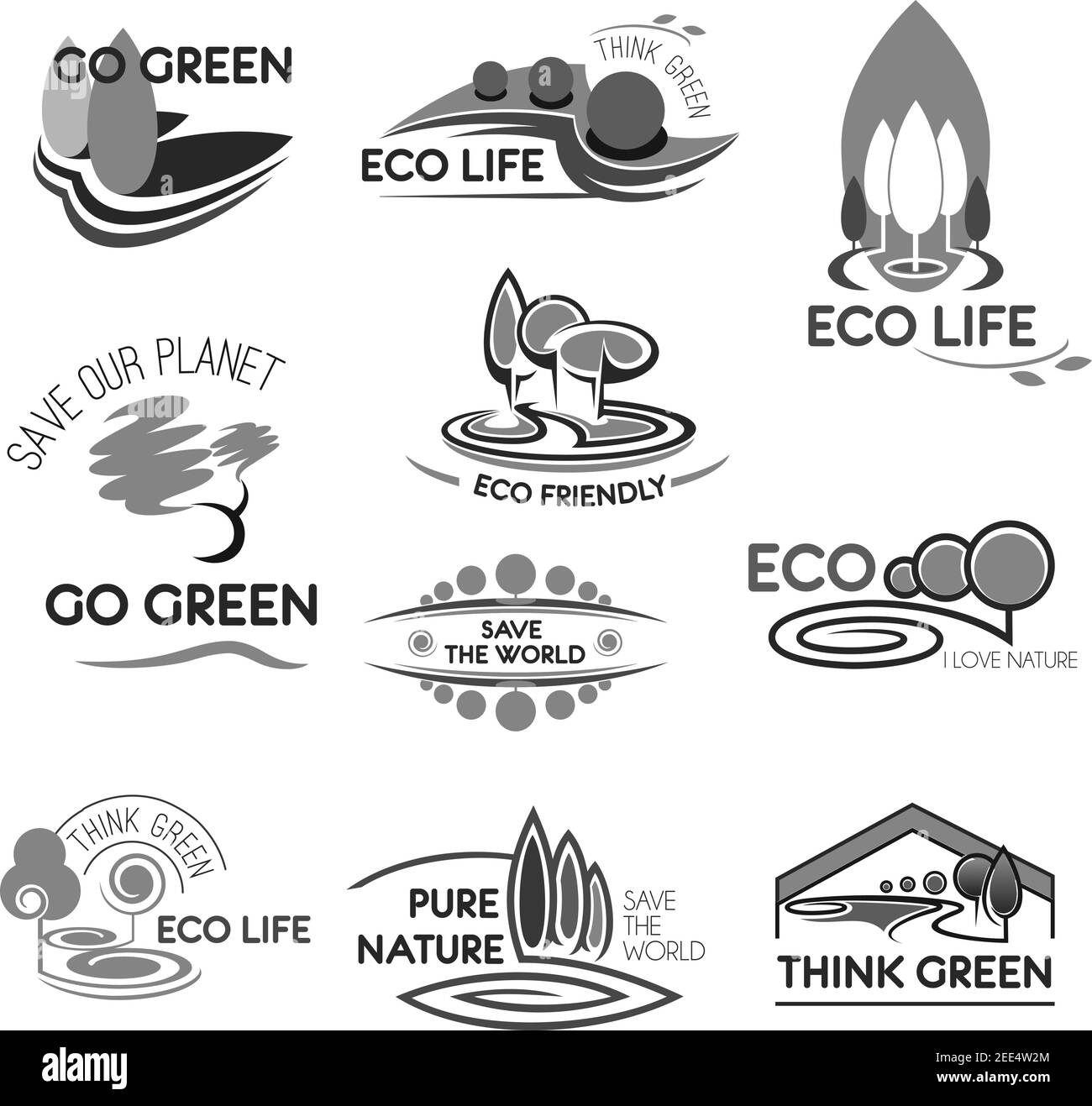 Save trees logo Black and White Stock Photos & Images - Alamy