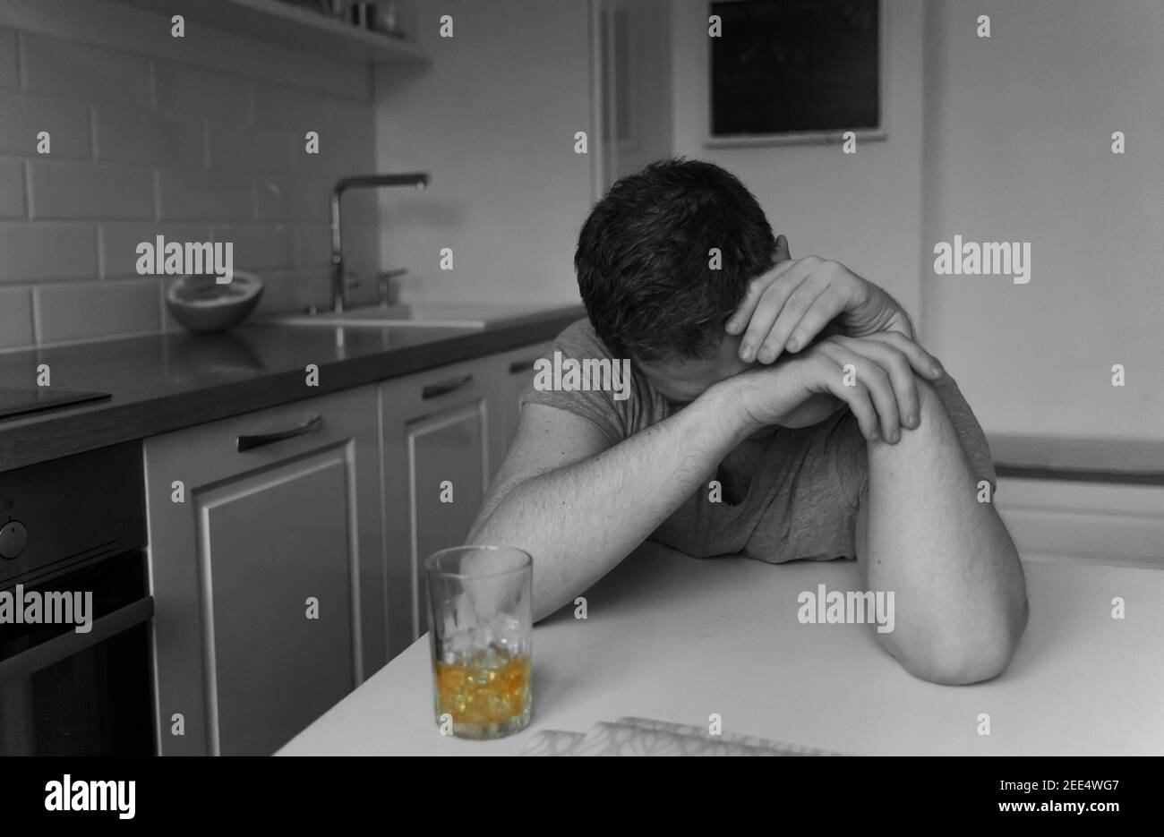 Drunk man sleeping on table hi-res stock photography and images - Alamy