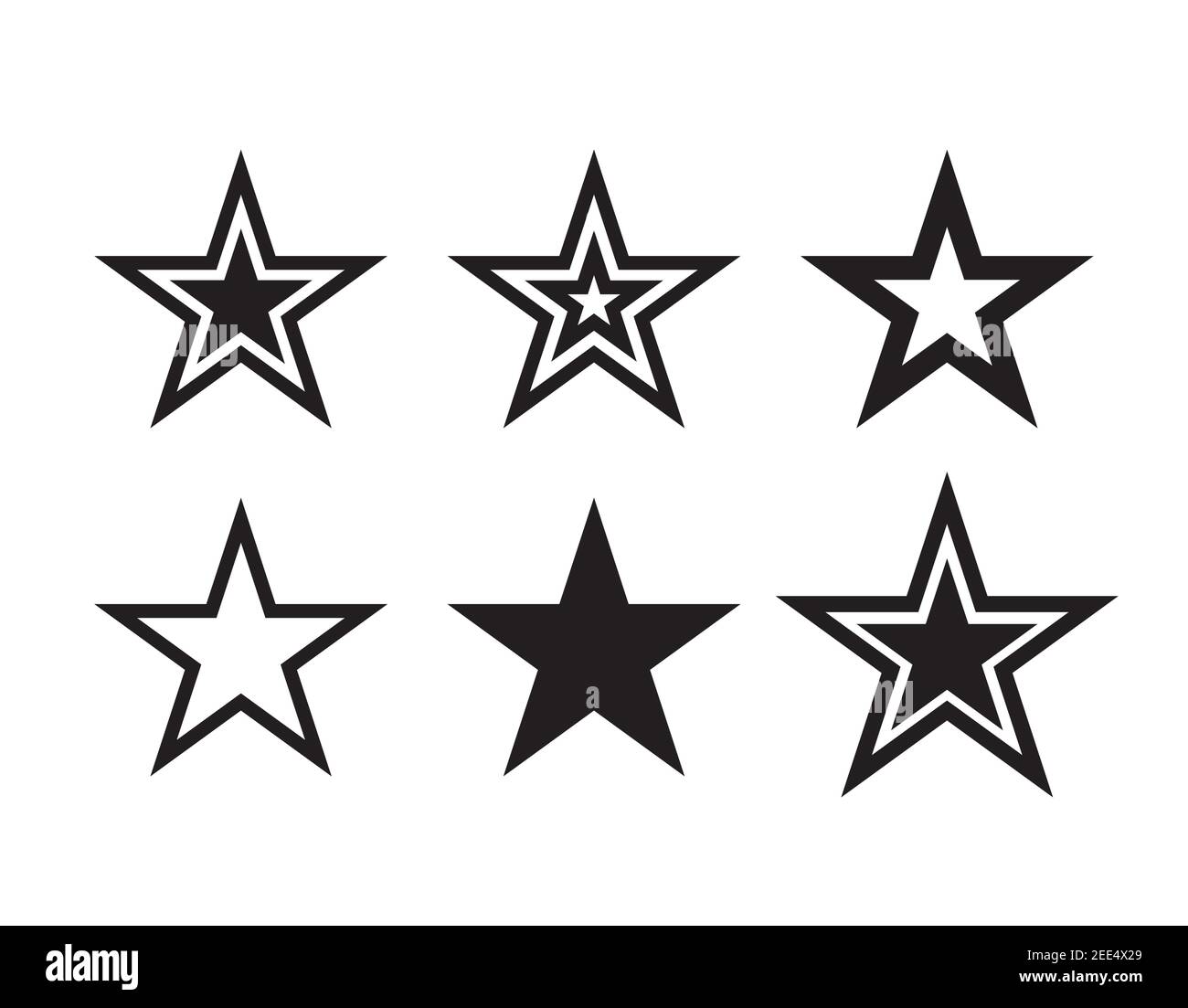 Star icons. Vector symbols star isolated on white background Stock ...