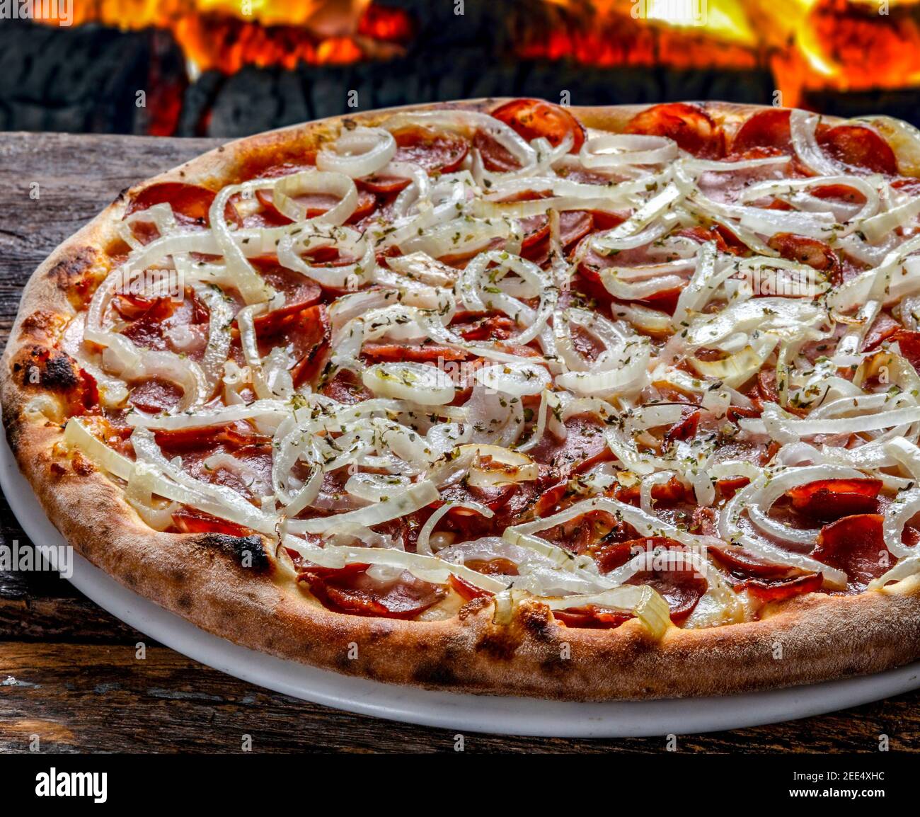 Pizza pepperoni food Stock Photo - Alamy