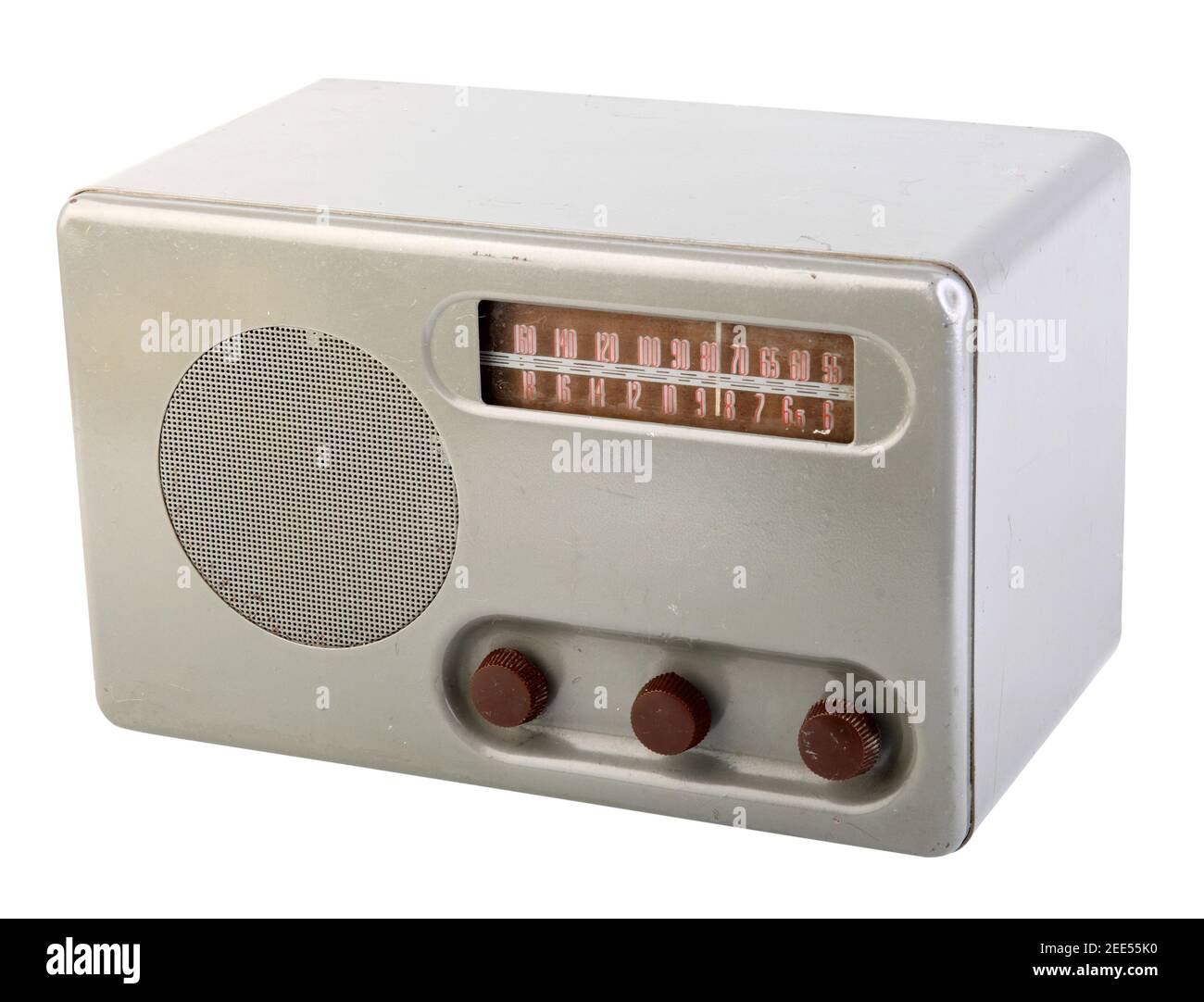 Old radio on white background Stock Photo - Alamy