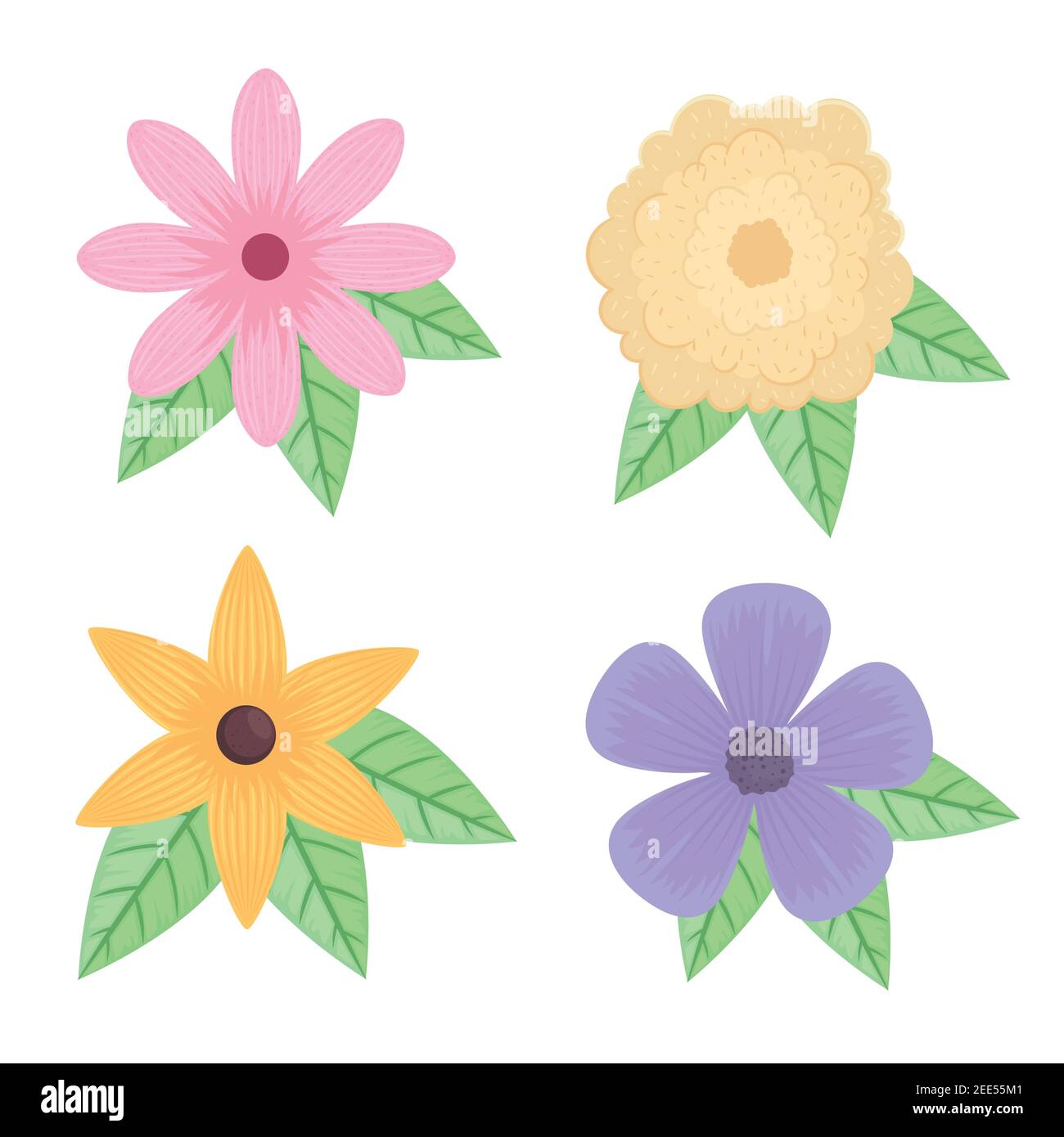 Number 4 flowers Stock Vector Images - Alamy