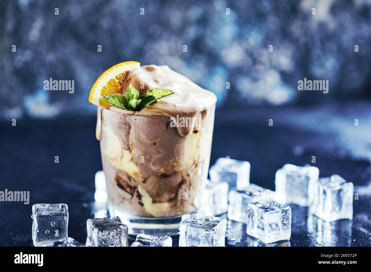 Orange Soda Creamsicle Ice Cream Float in glass decorated with piece of ...