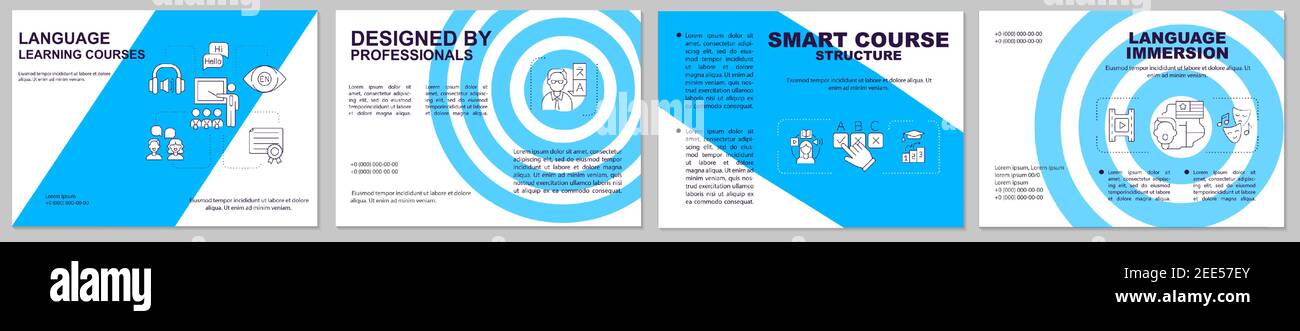 Language learning courses brochure template Stock Vector Image & Art ...