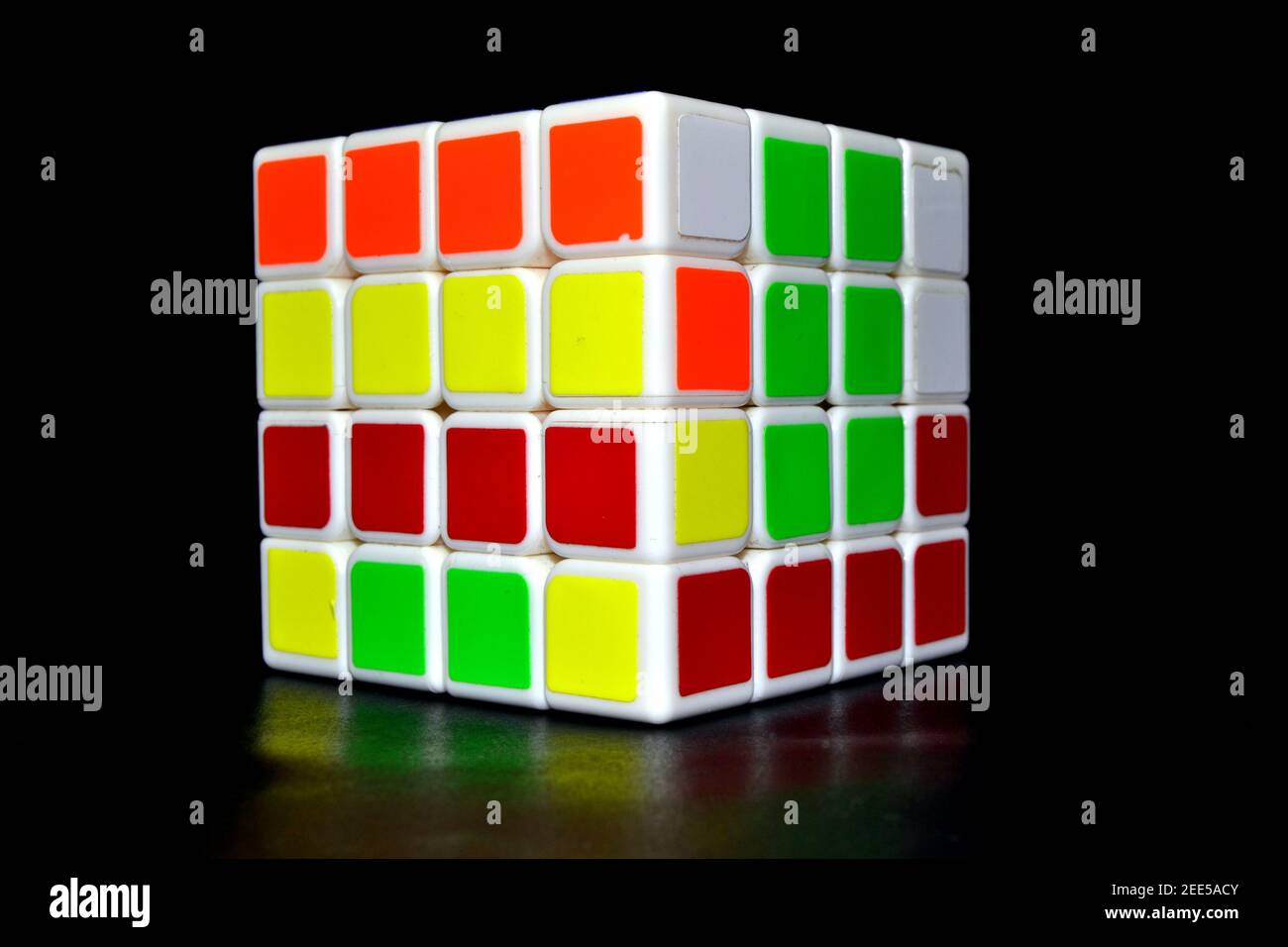 Rubik's Cube isolated on a black background. Different colors Stock ...