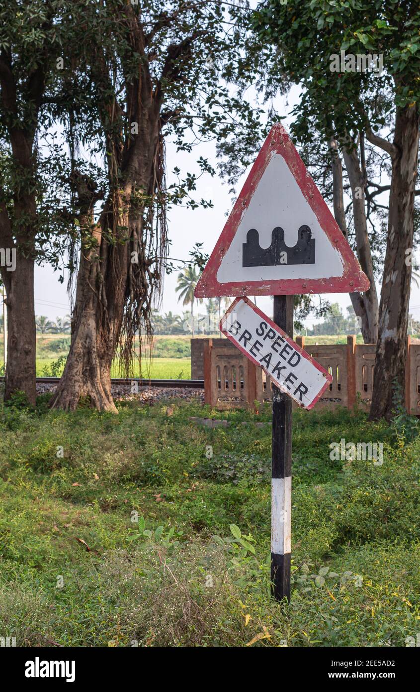 Road speed breaker hi-res stock photography and images - Alamy