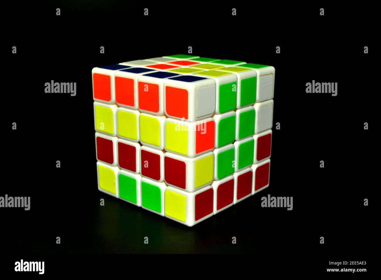 Rubik's Cube isolated on a black background. Different colors Stock ...
