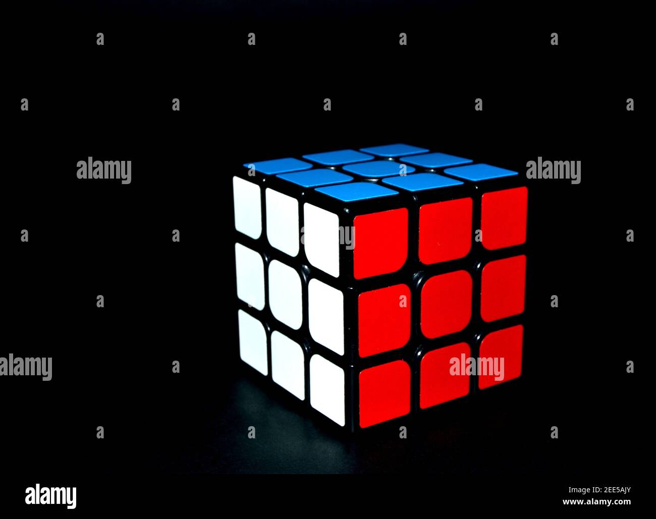 Rubik's Cube isolated on a black background. Different colors Stock ...