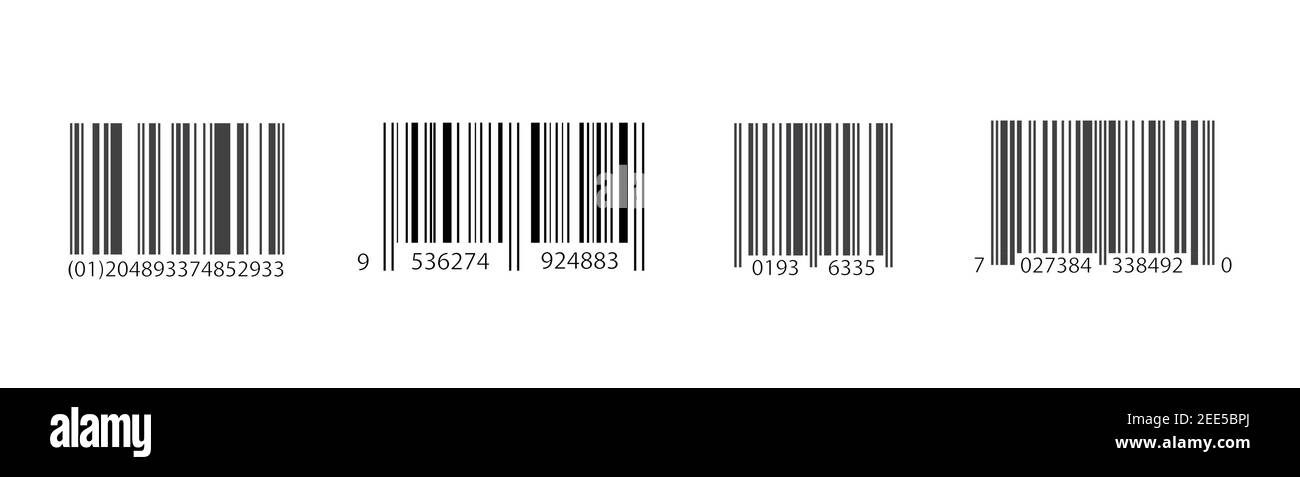 Bar Code Set Vector. Universal Product Scan Code. Isolated Stock Vector Image & Art - Alamy