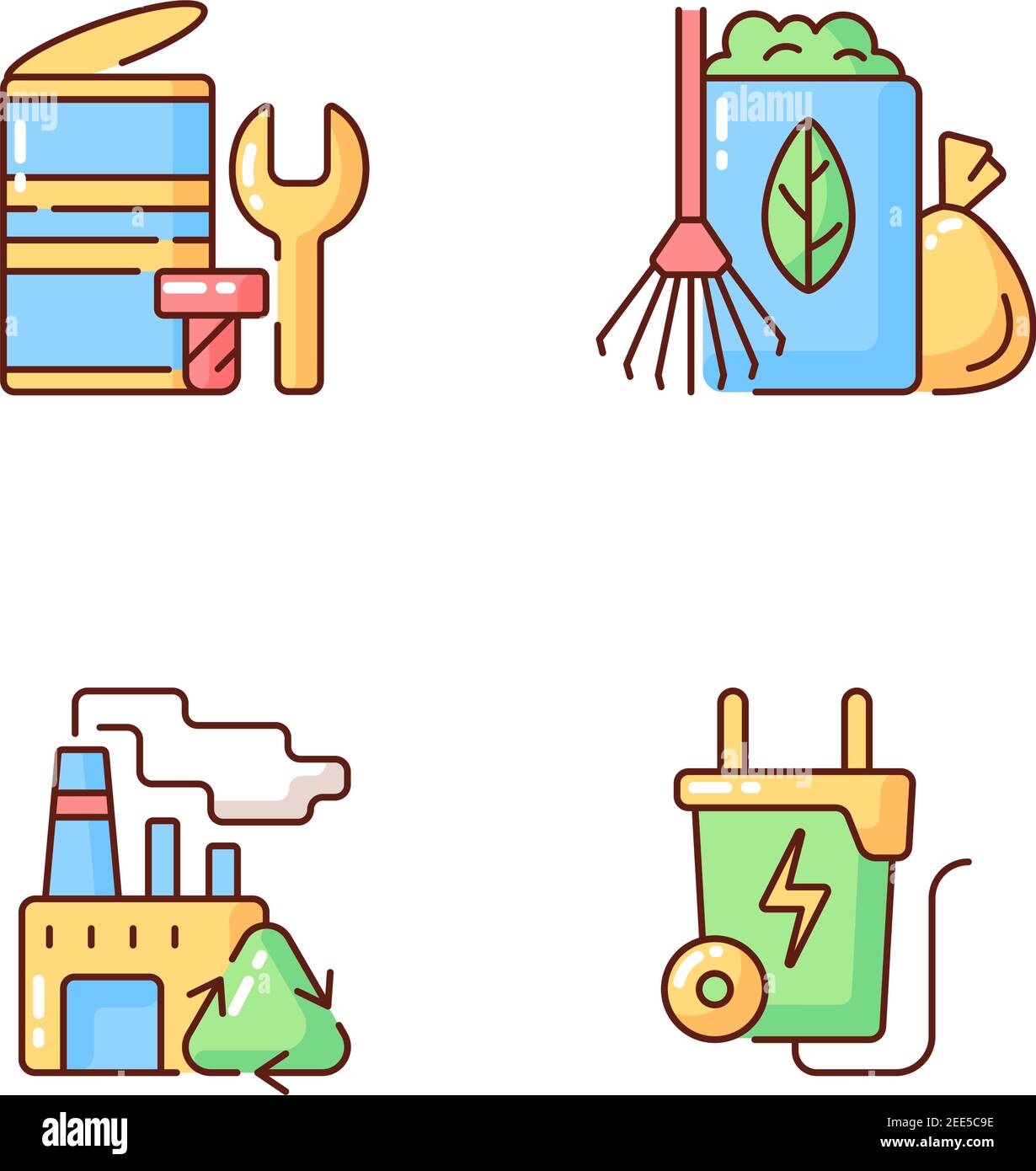 Environmental concern RGB color icons set Stock Vector Image & Art - Alamy