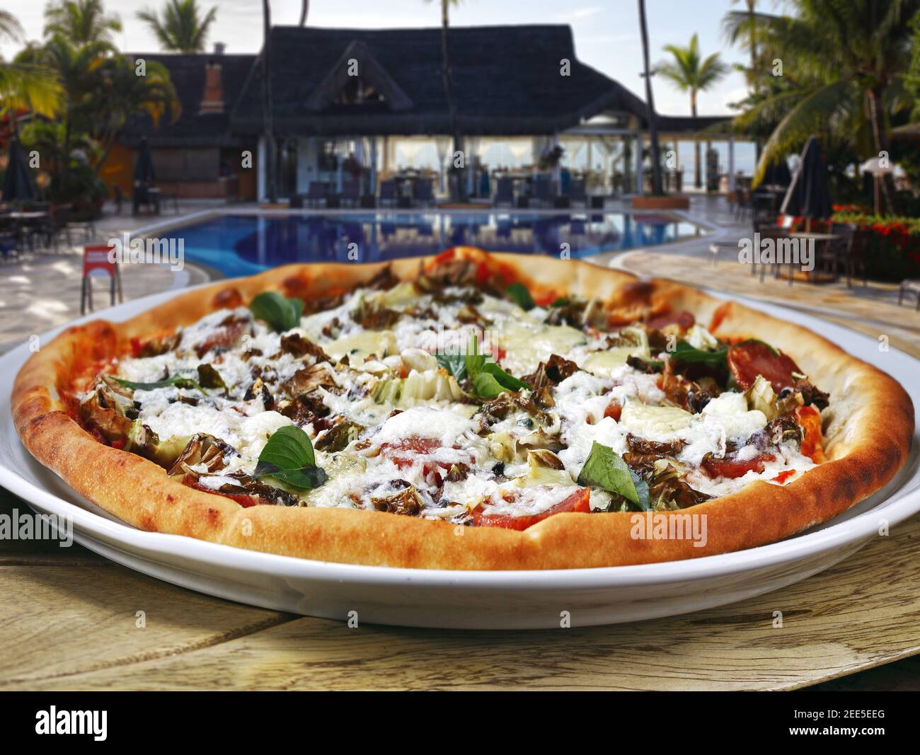 Pizzeria on the beach Stock Photo - Alamy