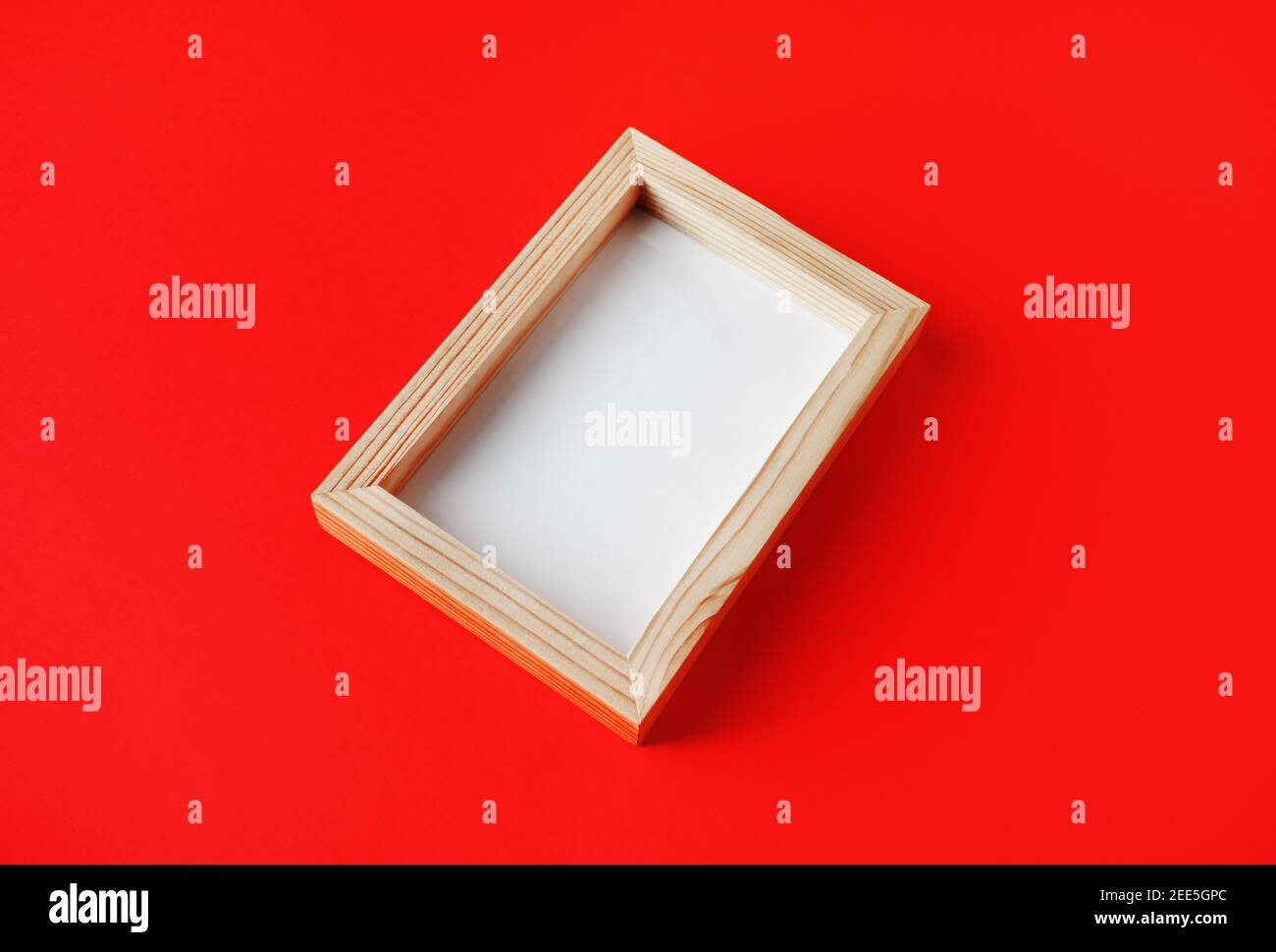 Photo frame on red paper background. Responsive design template Stock ...