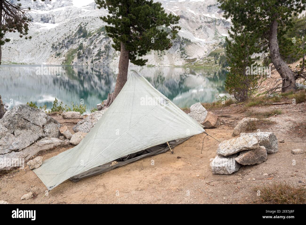 Lightweight backpack tent at a campsite in Oregon's Wallowa Mountains ...