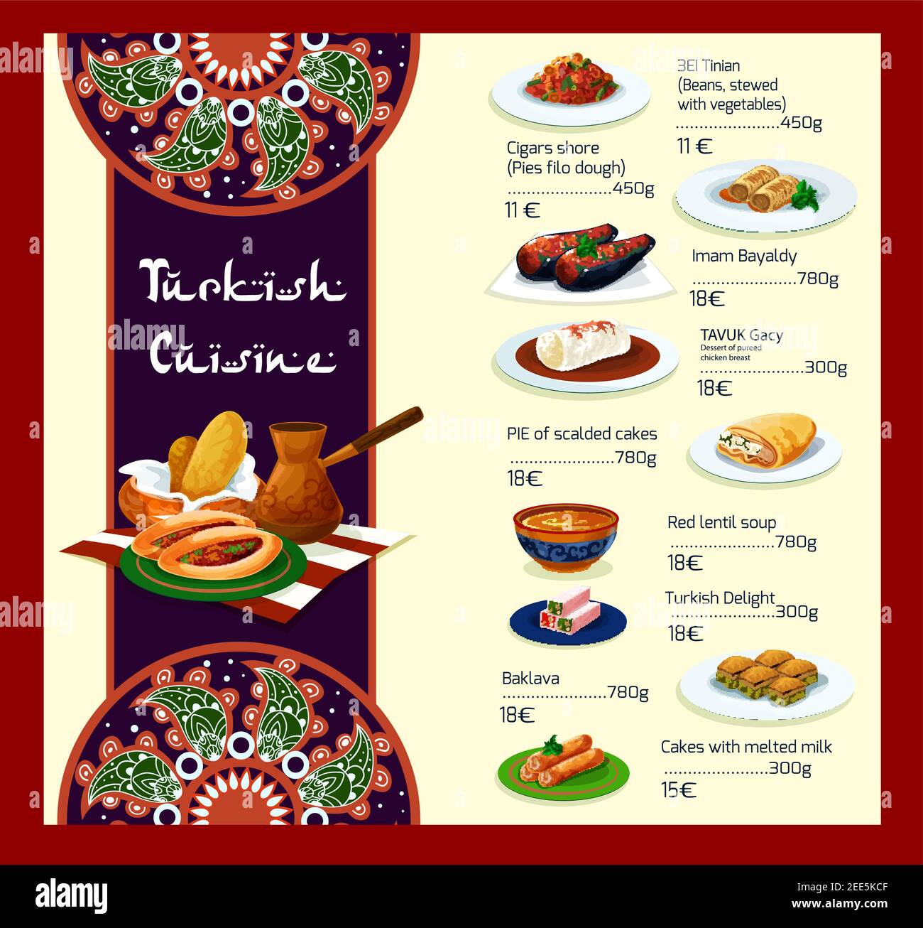 Turkish Kebab With Yogurt Stock Vector Images - Alamy