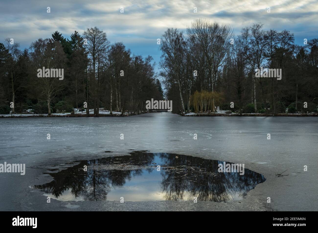 frozen lake in winter Stock Photo - Alamy
