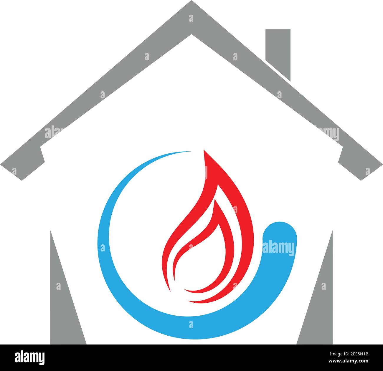 House, water and flame, fitter, plumber, logo, icon Stock Vector Image ...
