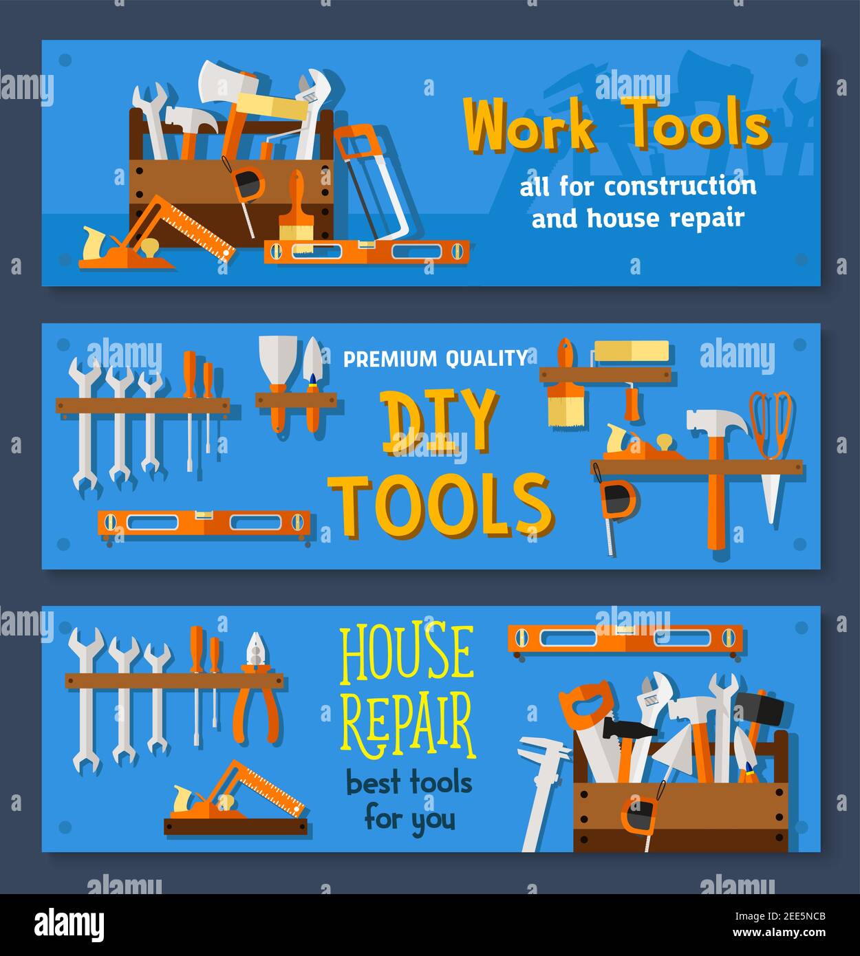Work tools vector banners for repair. Carpentry tape measure ruler ...